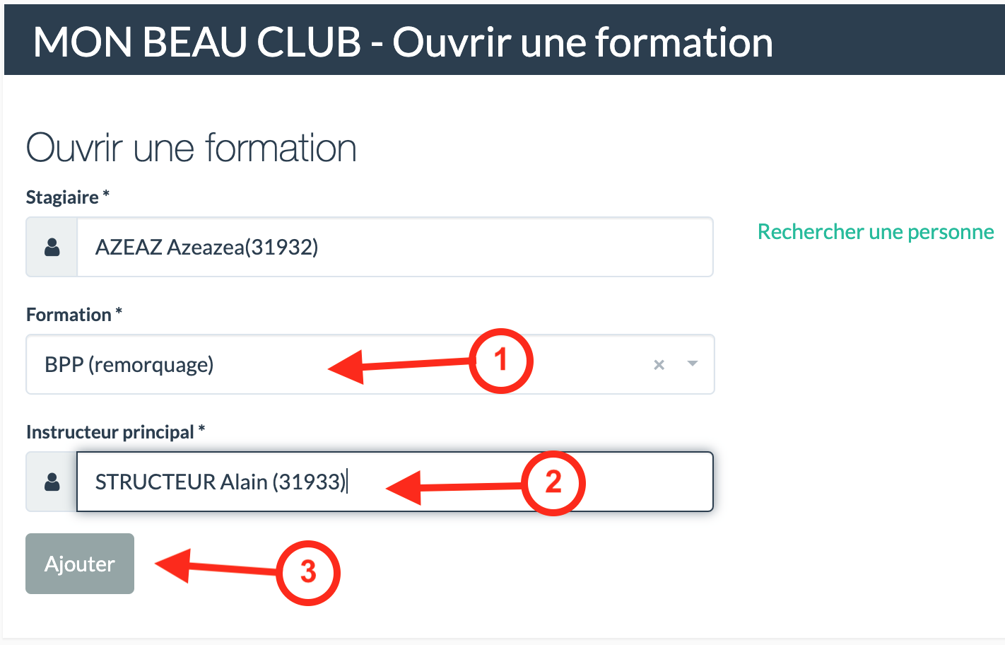 Ouvrir une formation – Centre d'aide de la FFVP